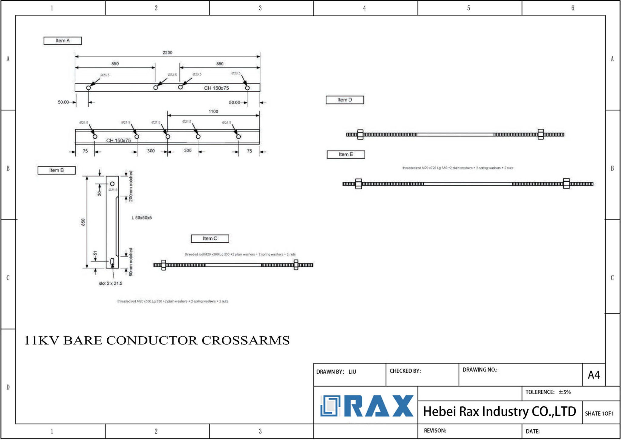 Crossarms，Power Pole Cross Arm Manufacturer and Supplier - Rax Industry