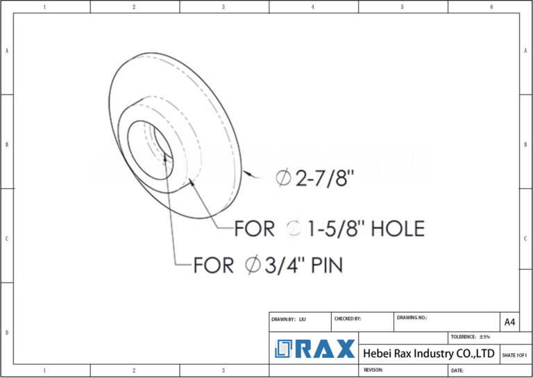 Pin Hole Adapter, Bottom Centering Washer - Rax Industry